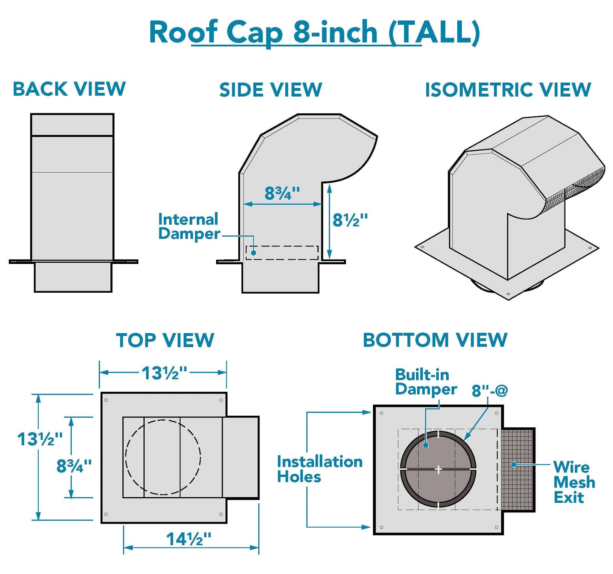 Roof and Wall Vent Caps | Made in Canada by VICTORY — Victory Range Hoods